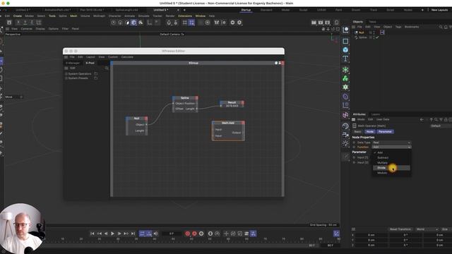 Cinema 4D XPresso SplineLength node part1