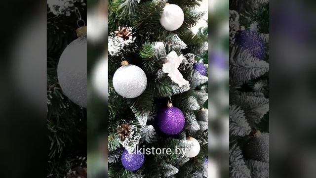 Искусственная сосна Каролина серебро наряженная