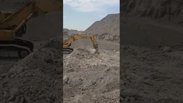 Фреза ER2000 на экскаваторе  Caterpillar 350 (Металлургический шлак)