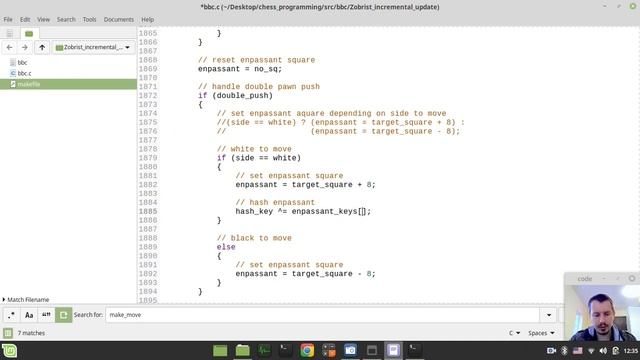 69-Bitboard CHESS ENGINE in C  Zobrist HASHING (hash keys incremental updates)