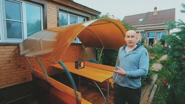 Сборка и обзор - беседка Астра классик, из профильной оцинкованной трубы и поликарбоната.