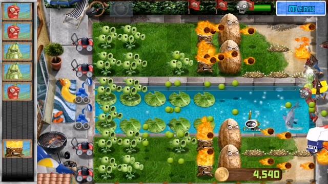 Plants vs zombies 1 3D 10 уровень басейн