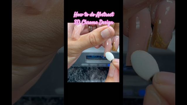 How to do 3D chrome design on nails #howto #chrome #nailtutorial