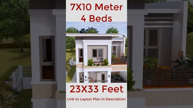 House Plan 7x10 Meter with 4 Bedrooms
