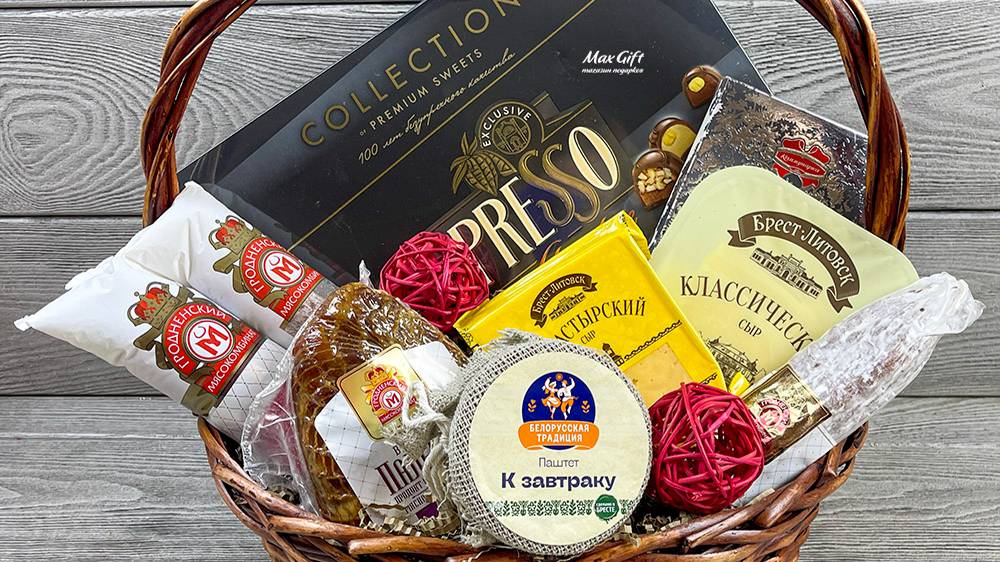 Подарочная корзина для мужчин «Привет из Беларуси»