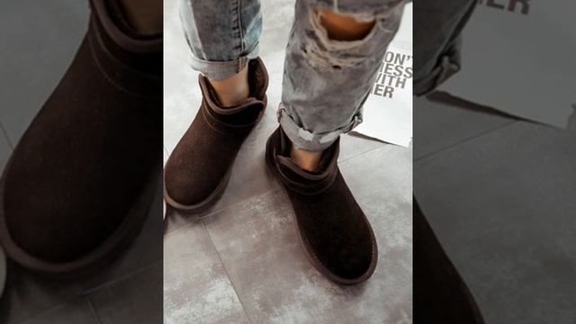 Leather nubuck boots platform boots.avi