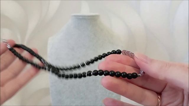 Мужской чокер из агата и гематита. Украшения из натуральных камней