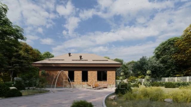 Проект одноэтажного дома площадью 124 м2