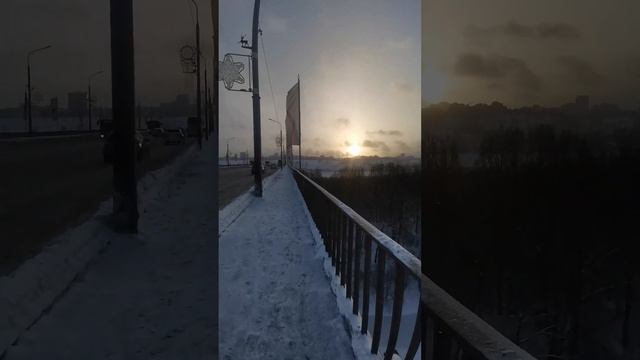 Зимний Канавинский мост. Обзор реки Ока