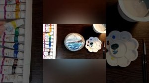 Как красиво нарисовать море, рисуем на камне