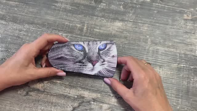 Обзор на ключницу из натуральной кожи с изображением тигрового кота Eshemoda