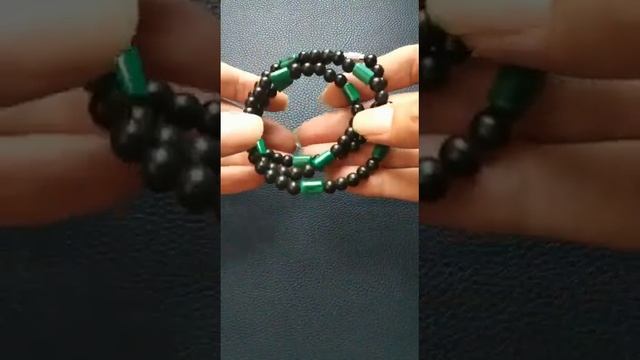 Мужские бусы (чокер) из Малахита и Шунгита