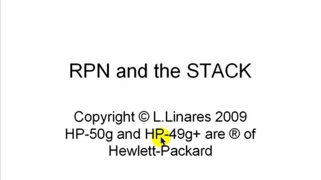 HP02_ HP 50g Part One of RPN and STACK