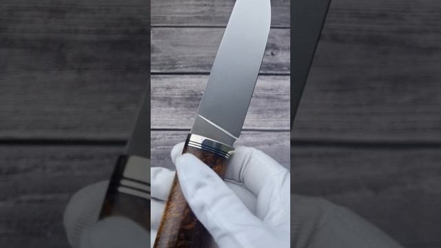 📌Нож Ястреб сталь S390 , рукоять кап ольхи , ножны.