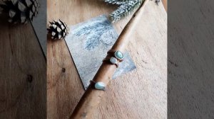Медные кольца с авантюрином и жадеитои. Подарок на медную свадьбу