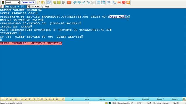 1 refund of unused tkt