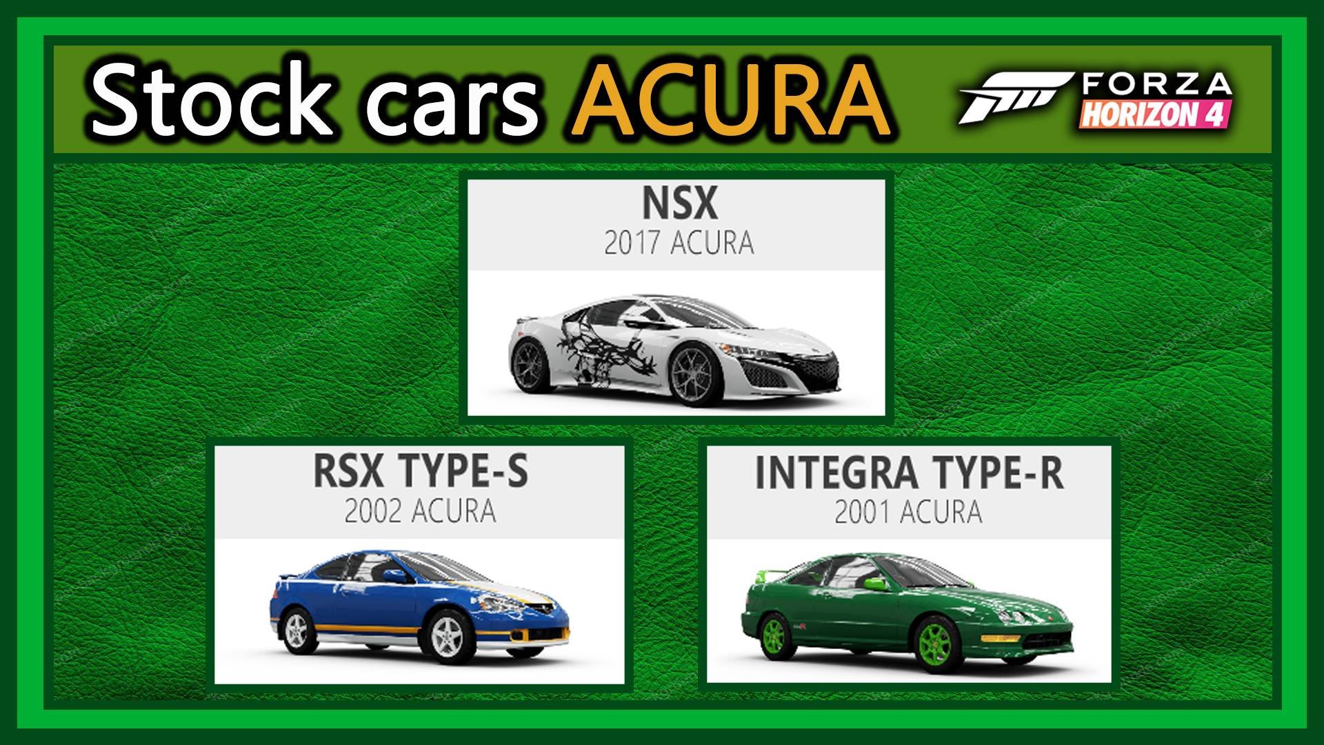 Stock cars Acura | Forza Horizon 4 |