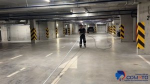Монтаж розетки и электросчетчика для электрического автомобиля в подземном паркинге