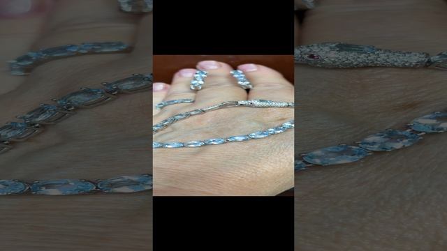 ЛЮБИМЫЕ ГОЛУБЫЕ ТОПАЗЫ Браслет ЗМЕЯ Кольцо Конго
