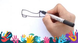 Draw shoes for children, बच्चों के लिए जूते खींचे, Рисуем обувь для детей, ارسم أحذية للأطفال.