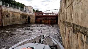 Волховский шлюз 2024 шлюзование полная версия  на катере Бычок проект 338М