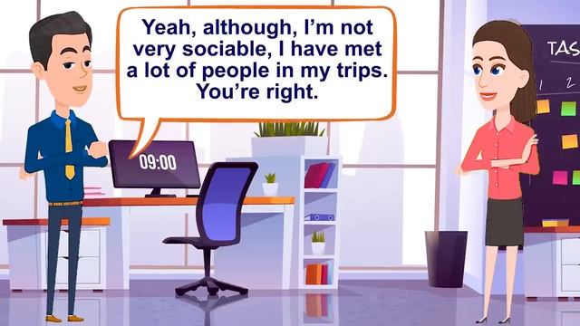 40 Present perfect conversation  (Meeting a person you like - at work)