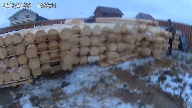 Дом из оцилиндрованного бревна  Step by step  Фильма 2  Обзор домокомплекта, первый венец