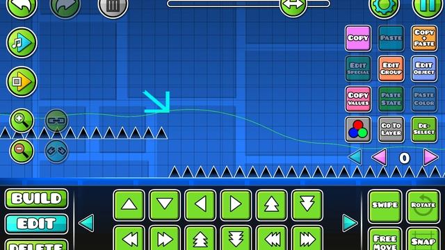 Строю геймплей своего уровень в Geometry Dash