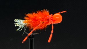 Нимфа для зимней ловли форели со льда Оранжевый Паучок Как связать от GM FLY