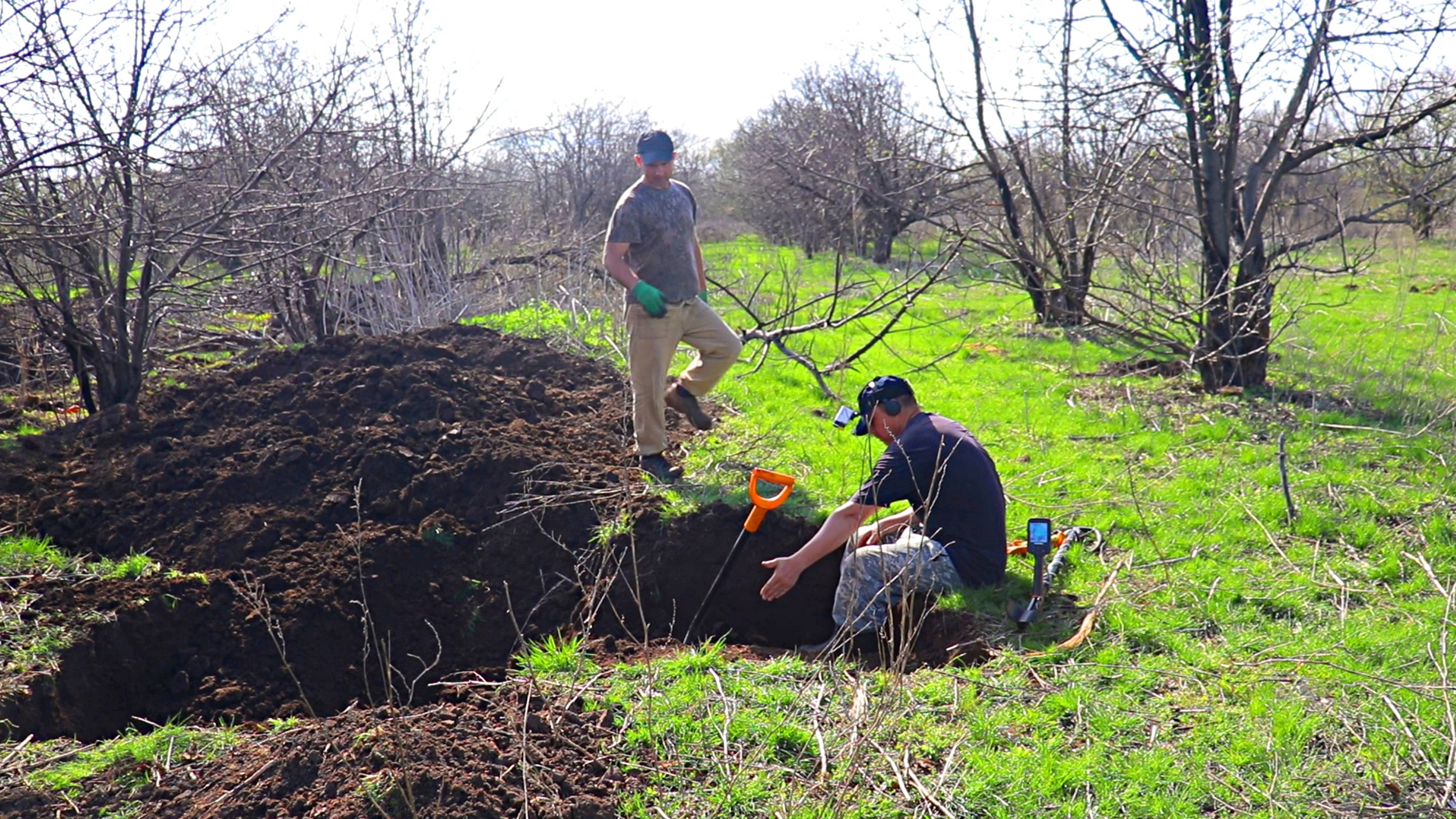 Продолжаем шурфить поле чудес. Выкапываем  клад серебро
