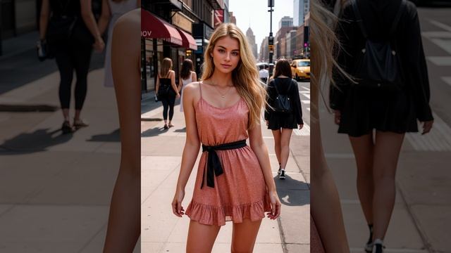 4K Beautiful Fashion Dress Look Street Shots - AI Fashion Outfit Style #shorts