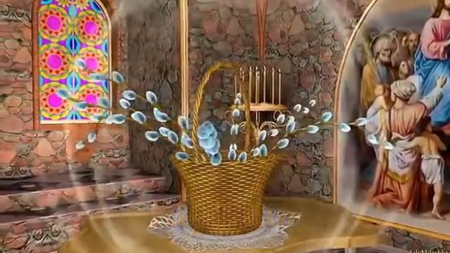Со Светлым Праздником! С Вербным Воскресеньем! Музыкальная открытка.
