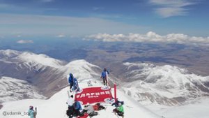 Эльбруса 5642 метра Ринг на вершине , съемка с квадрокоптера. / Elbrus copter / Boxing club Udarnik