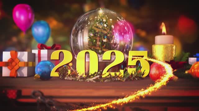 Новогоднее волшебство - футаж, заставка, интро 2025