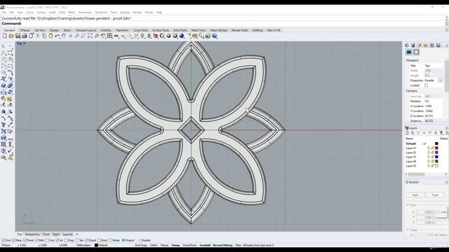 13 - Creating a floral pendant from previous 2D drawings