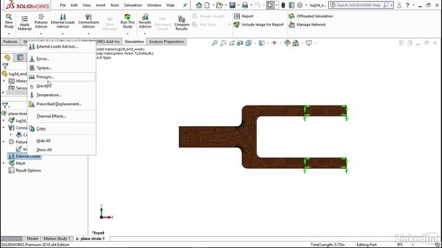 019 Loads and boundary conditions for plane strain analysis