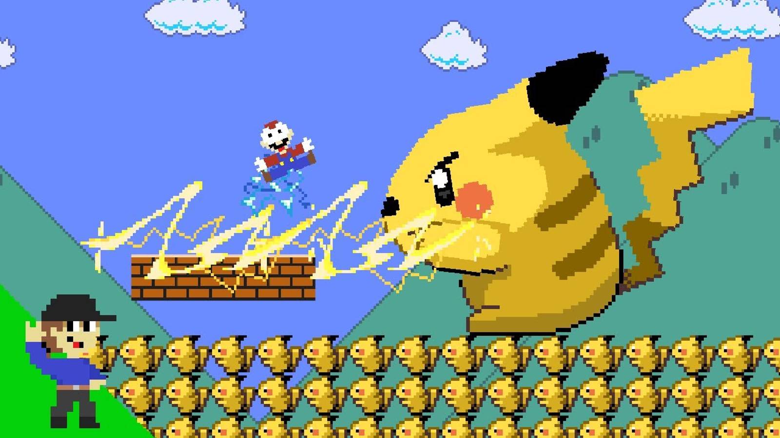 Повышение уровня: Super Mario Bros против ПИКАЧУ
