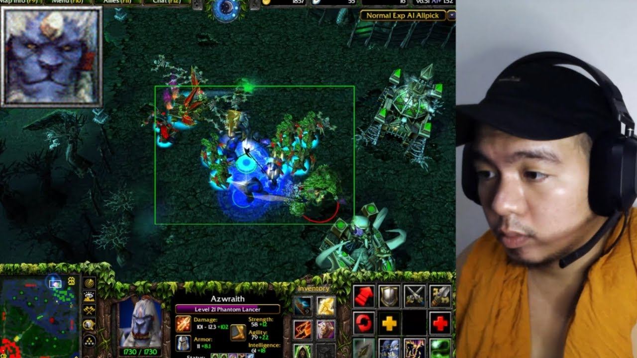 [Bring Back Memories] Classic Dota 1 Azwraith gameplay AI + 6.51 map ...