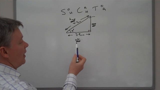 How to use SOHCAHTOA to find the missing angle in a right angle ...