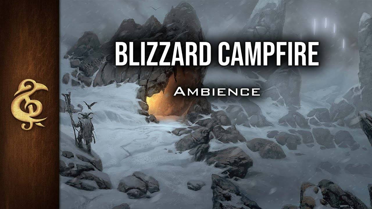 Blizzard camp/Winter sounds/storm/campfire/DND ambience/Grimdark/Fantasy/RPG playlist