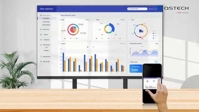Раскладной светодиодный экран QSTECH AIO FHD