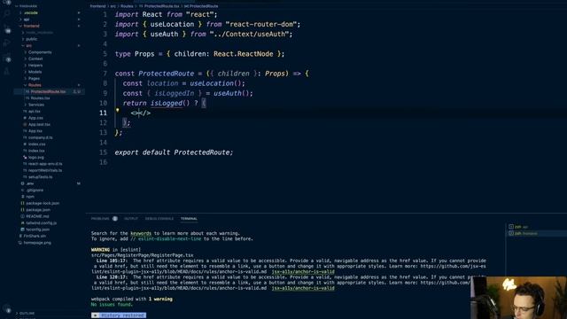 React Typescript Context Auth JWT - 37. Protected Routes