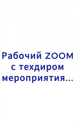 Зум с техдиром мероприятия.