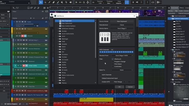 Как настроить MIDI-клавиатуры, внешние инструменты и MIDI-контроллеры в Studio One