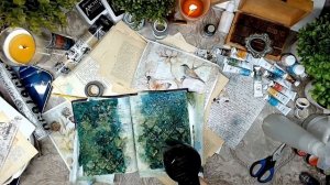 Mixed media art journal page process video
