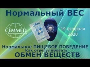 Нормальный вес. Нормальное пищевое поведение. Как отрегулировать обмен веществ. 19.02.2020