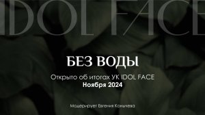 БЕЗ ВОДЫ | Итоги работы управляющей компании IDOL FACE за ноябрь 2024