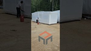 Упаковка негабаритного груза в термоусадочную пленку #shorts