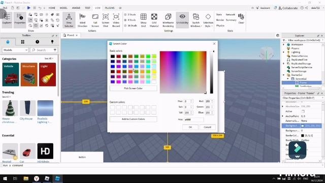 Как сделать кнопку с открытием окна в Roblox Studio?