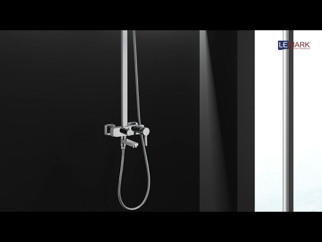 Смеситель для ванны/душа с рег. штангой и верх. д/л «Тропич. дождь» LEMARK TROPIC LM7004C